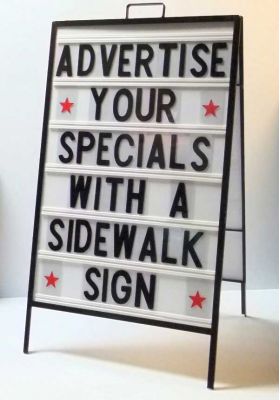 Sidewalk Signs :: Metal A-Frame with Message Board & Letter